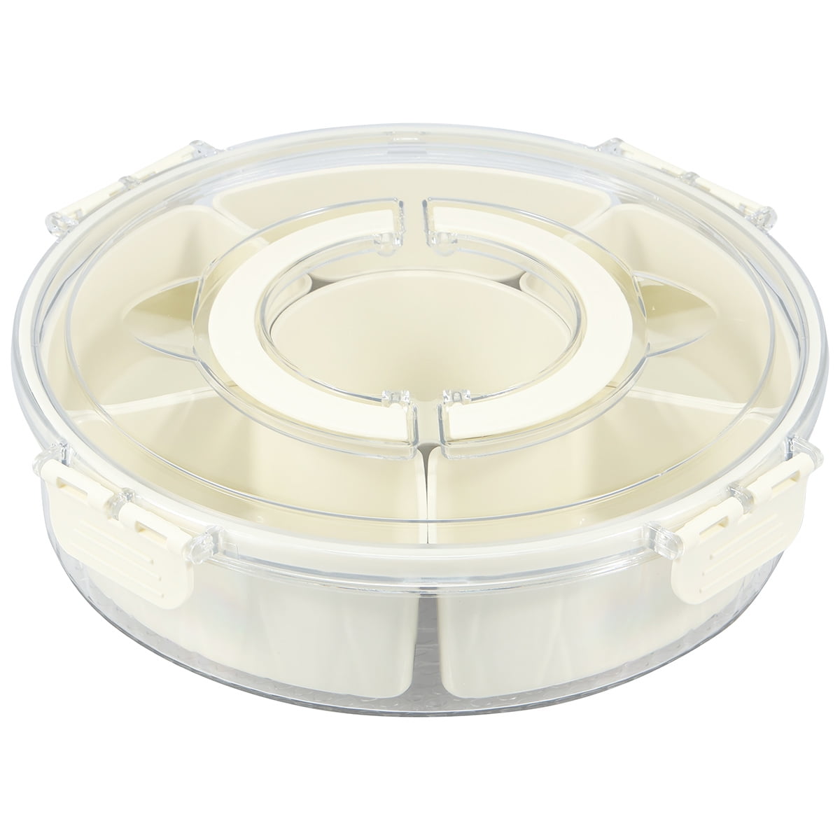 Divided Serving Tray with Lid and Handle,Large Snack Spinner,Snackle ...