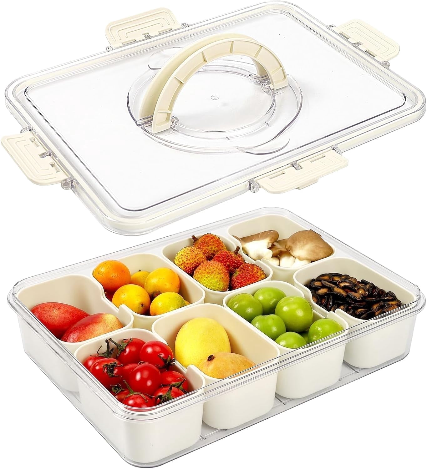 Divided Serving Tray with Lid and Handle,Snack Box ,Container for ...