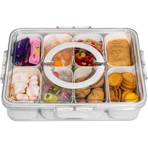 Qianwei Divided Serving Tray with Lid and Handle, 8-Grid Portable ...