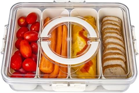 Divided Serving Tray with Lid and Handle - Snackle Box Charcuterie ...