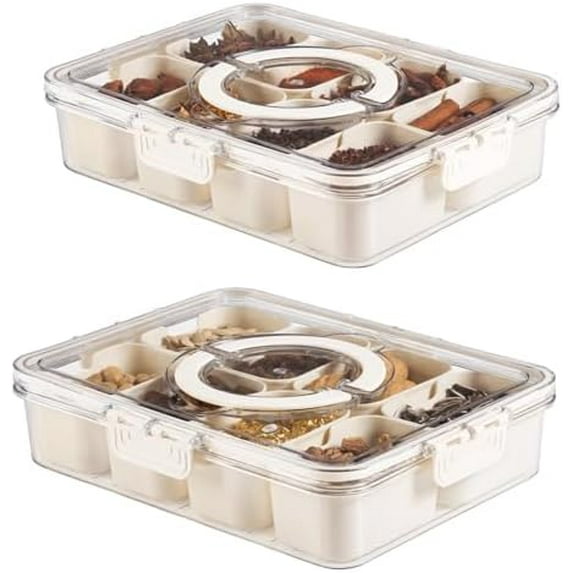 Divided Serving Tray with Lid and Handle - Snackle Box Charcuterie ...