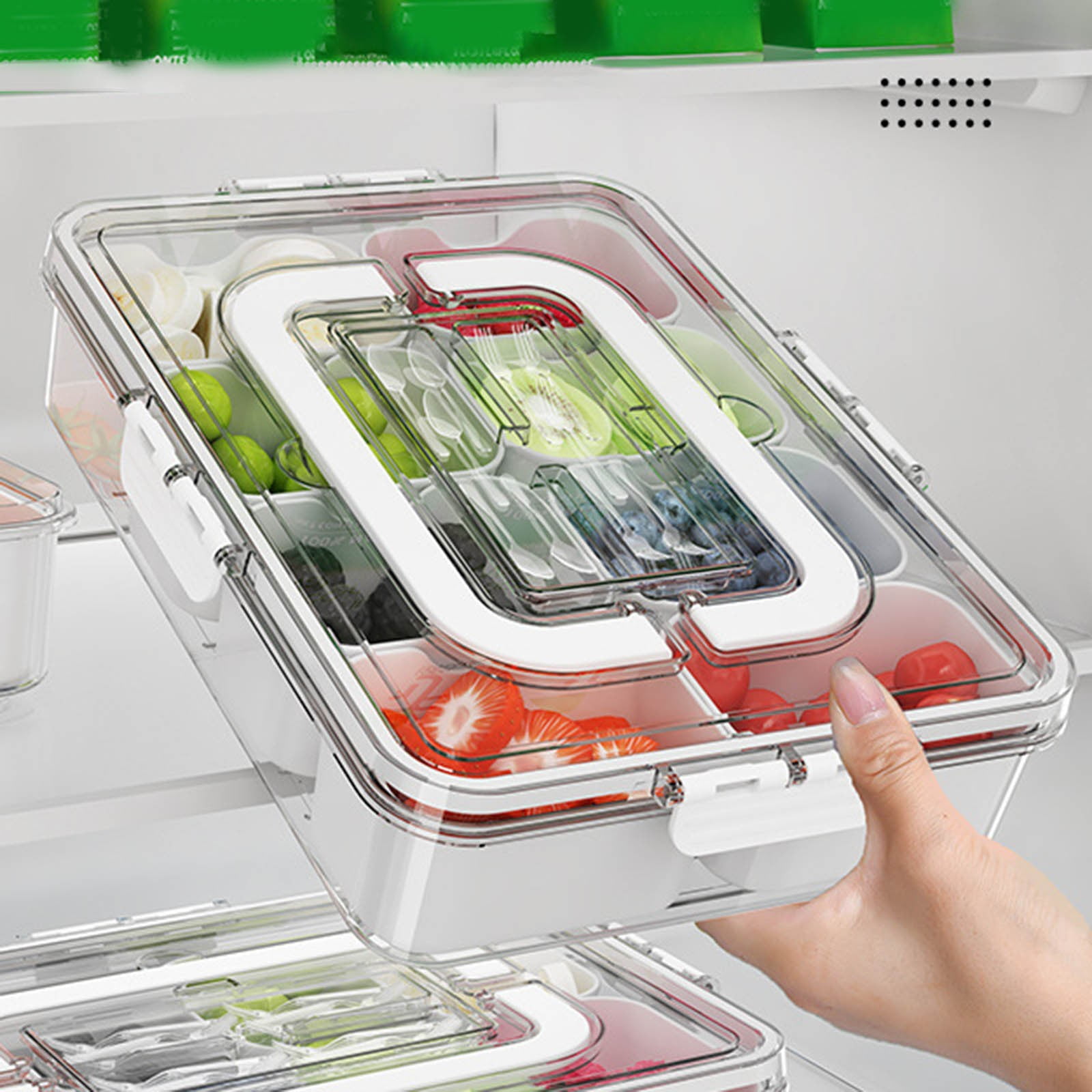 Divided Serving Tray with Lid Snack Box Container with Separate ...