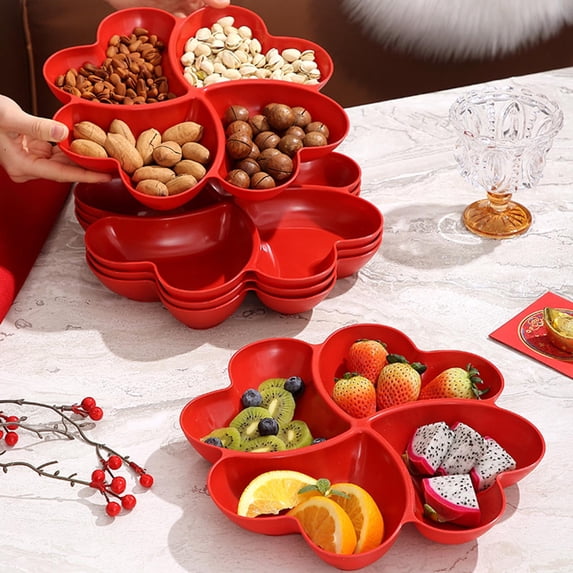 Divided Serving Tray, Plastic Snack Organizer for Nuts and Candy, 11 ...