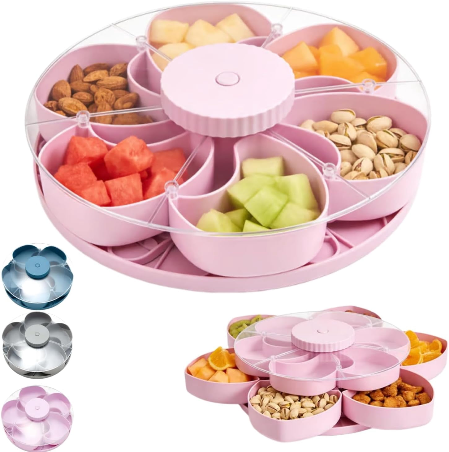 Divided Serving Tray That Spins - Perfect for Snacks, Dips & Party ...