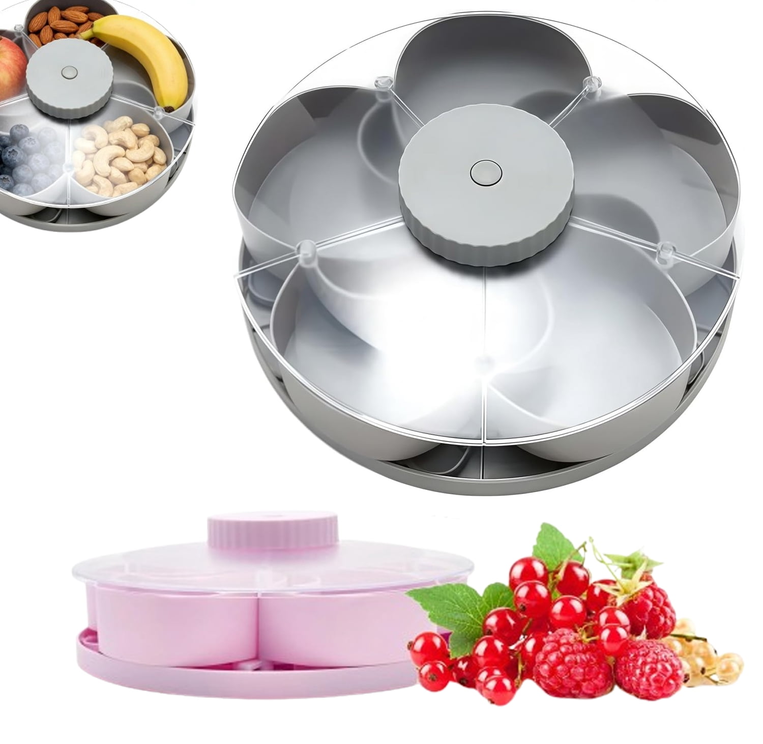 Divided Serving Tray That Spins - Perfect for Snacks,Lazy Susan ...