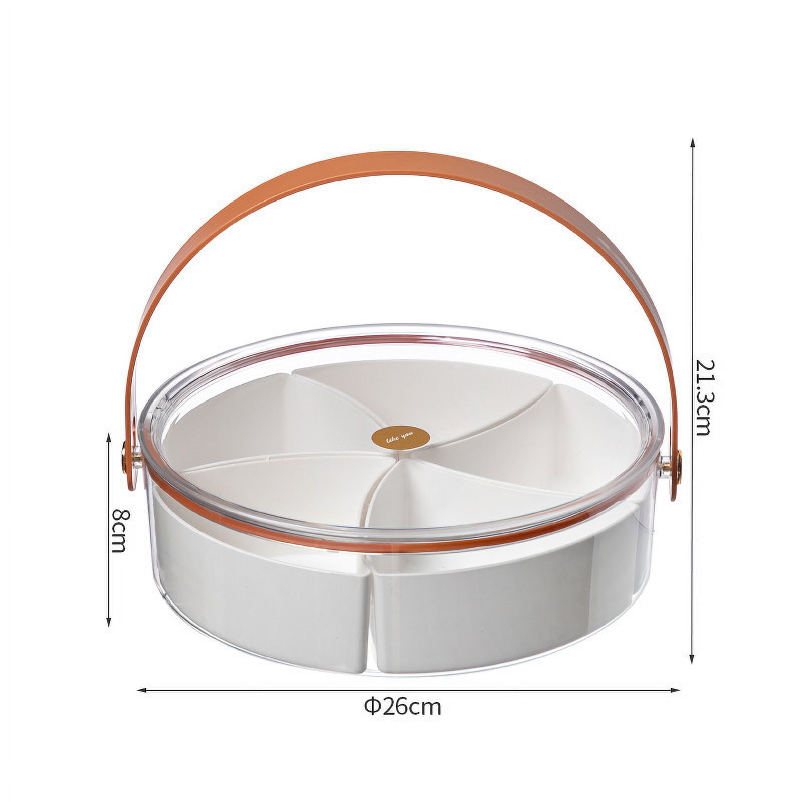 Divided Serving Tray With Lid And Handle Portable Snack Tray With Lid ...