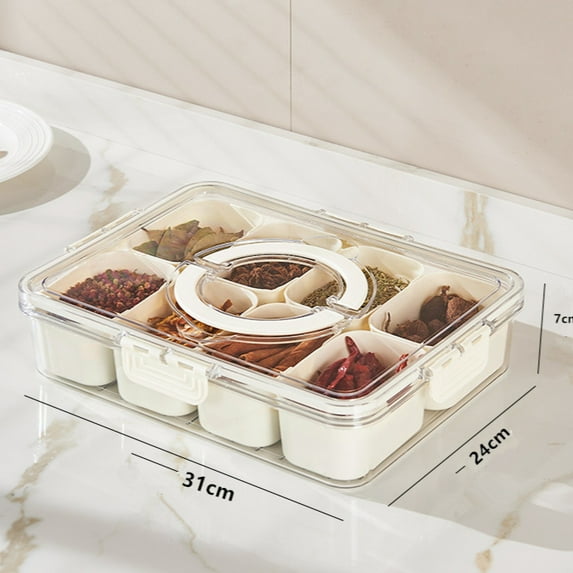 Divided Serving Tray with Lid , Food Storage Container, Snack Box, 4/8 ...