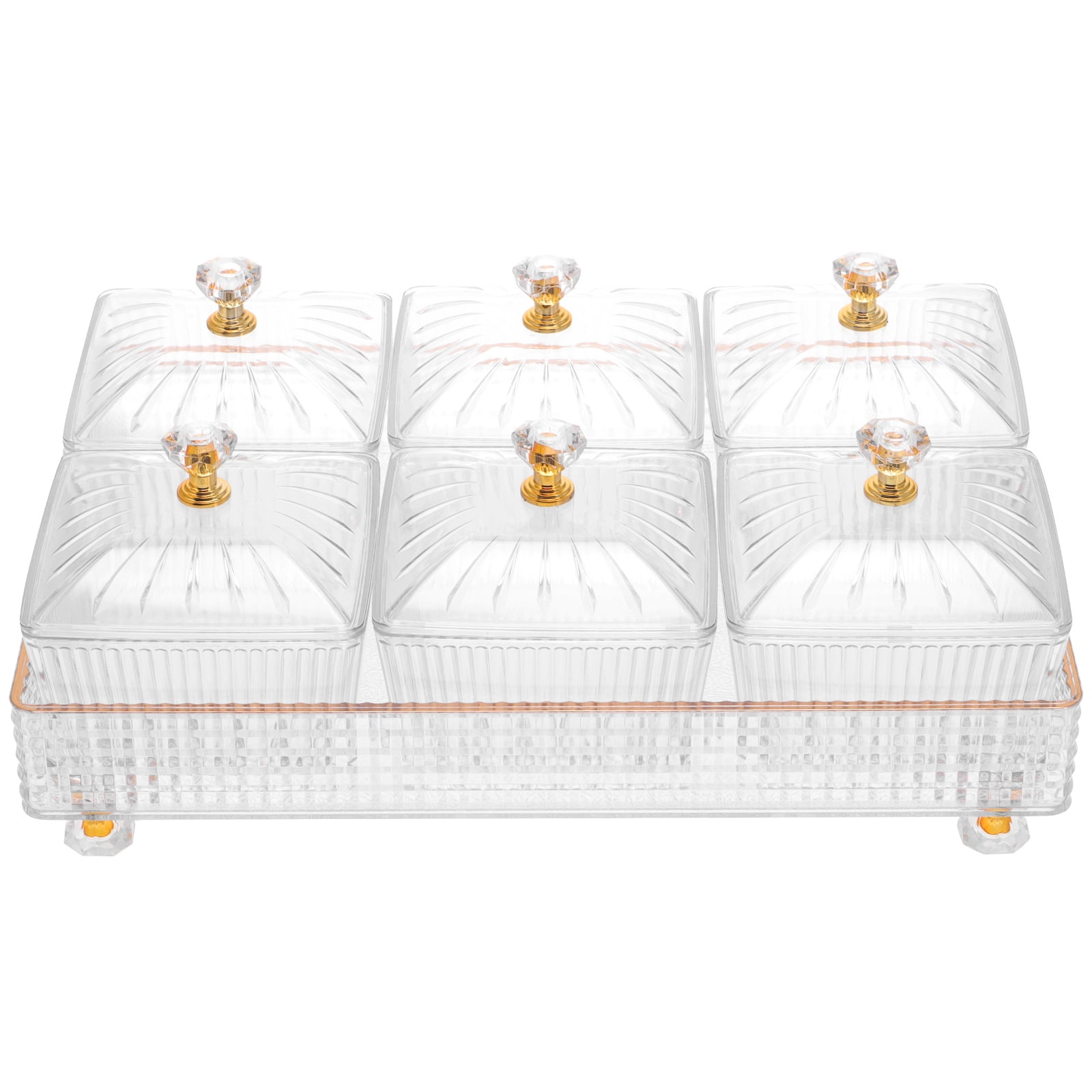 Divided Serving Tray with Lid Snack Compartment Platter - Walmart.com