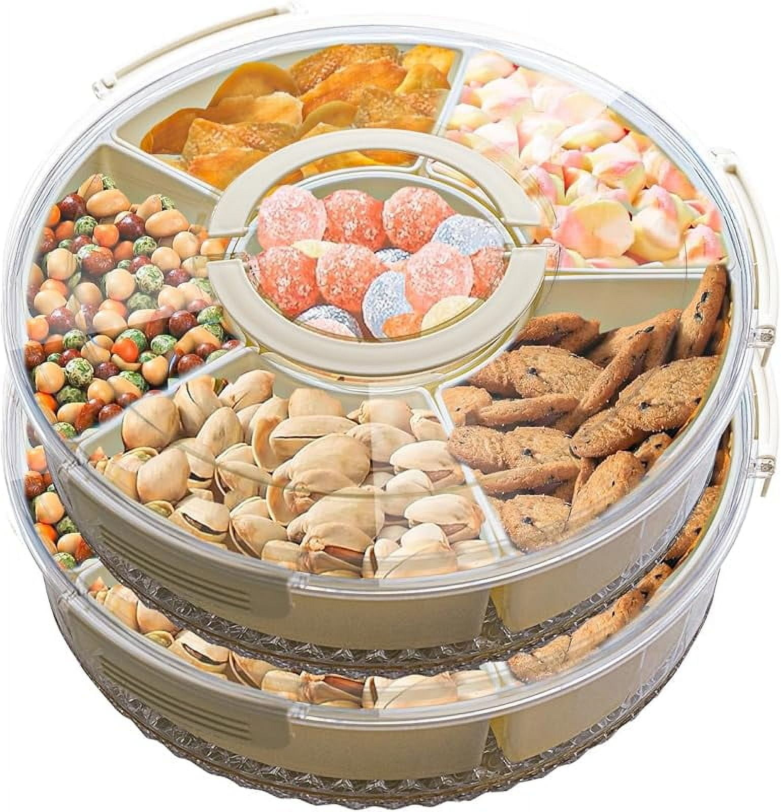 Divided Serving Tray with Lid and Handle Snack Box for Fridge Snackle ...