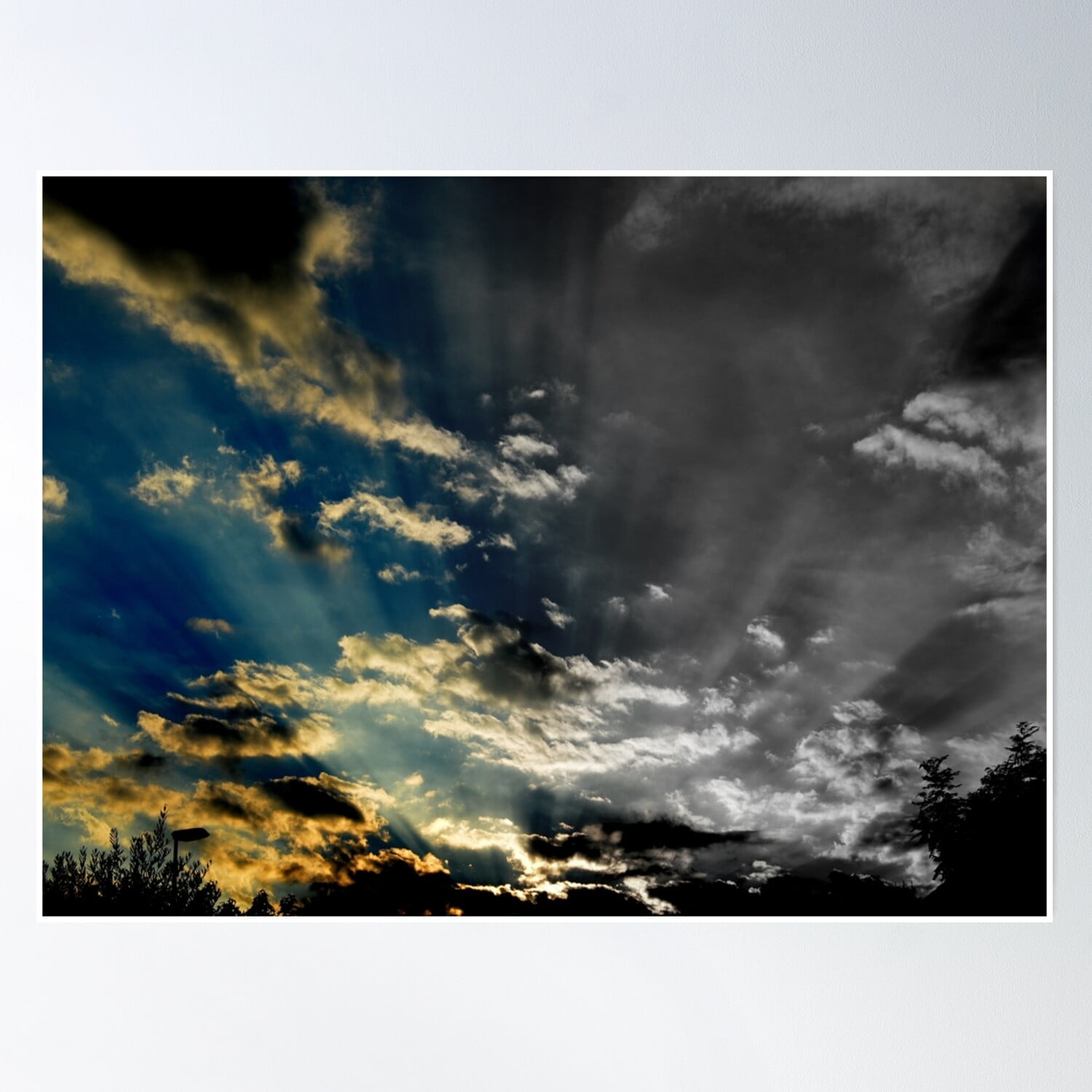 Divided Sky Poster Wall Art, Modern Wall Decor, 16x24 UNFRAMED ...