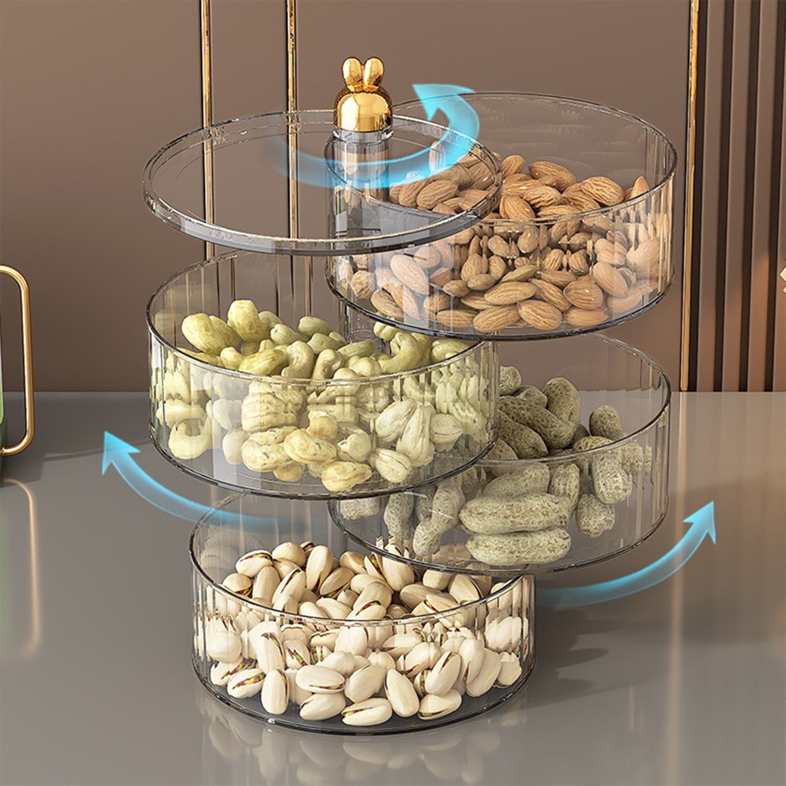 Divided Snack Box Container with Lid & Handle 12" x 7" Plastic Snackle ...