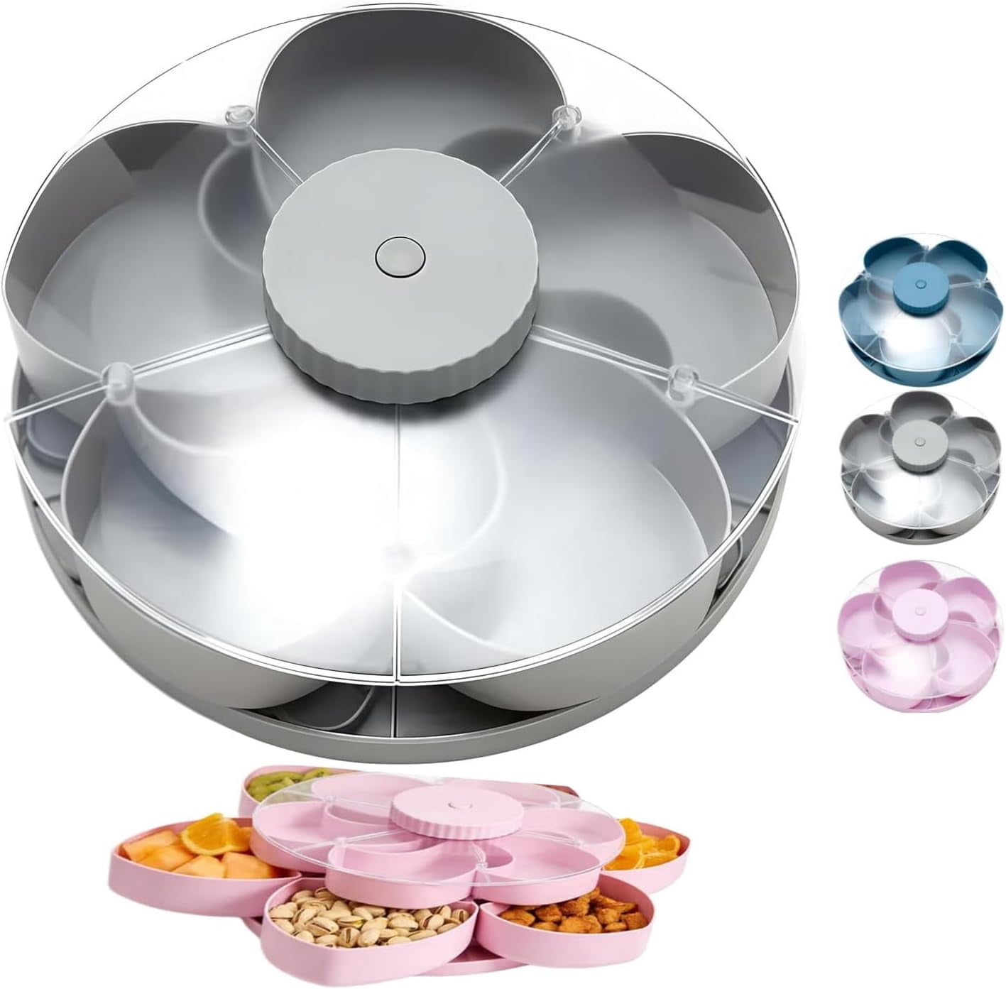 Divided Spin and Snack Containers, Multi-Compartment 6 Compartment ...