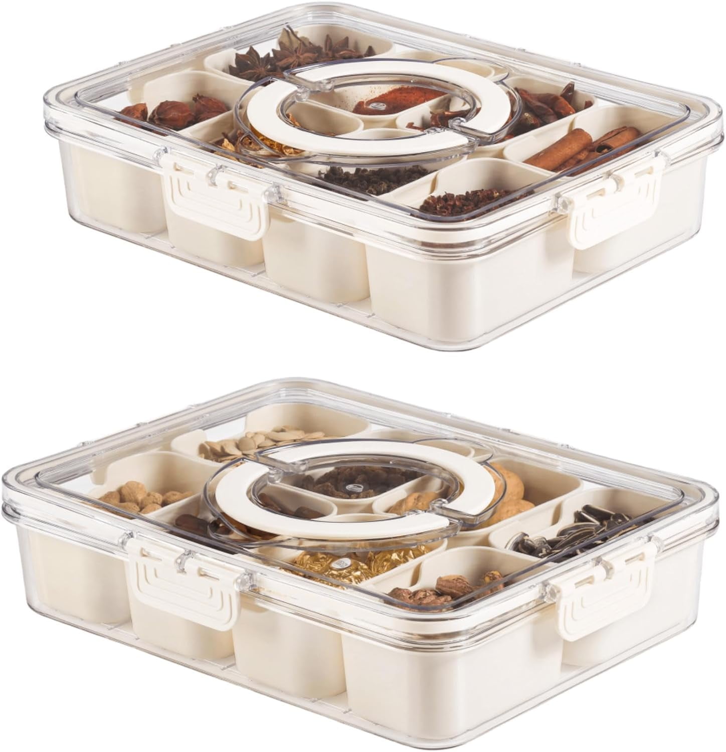 Divided Tray with Lid and Handle - Snack Box Deli Container for ...