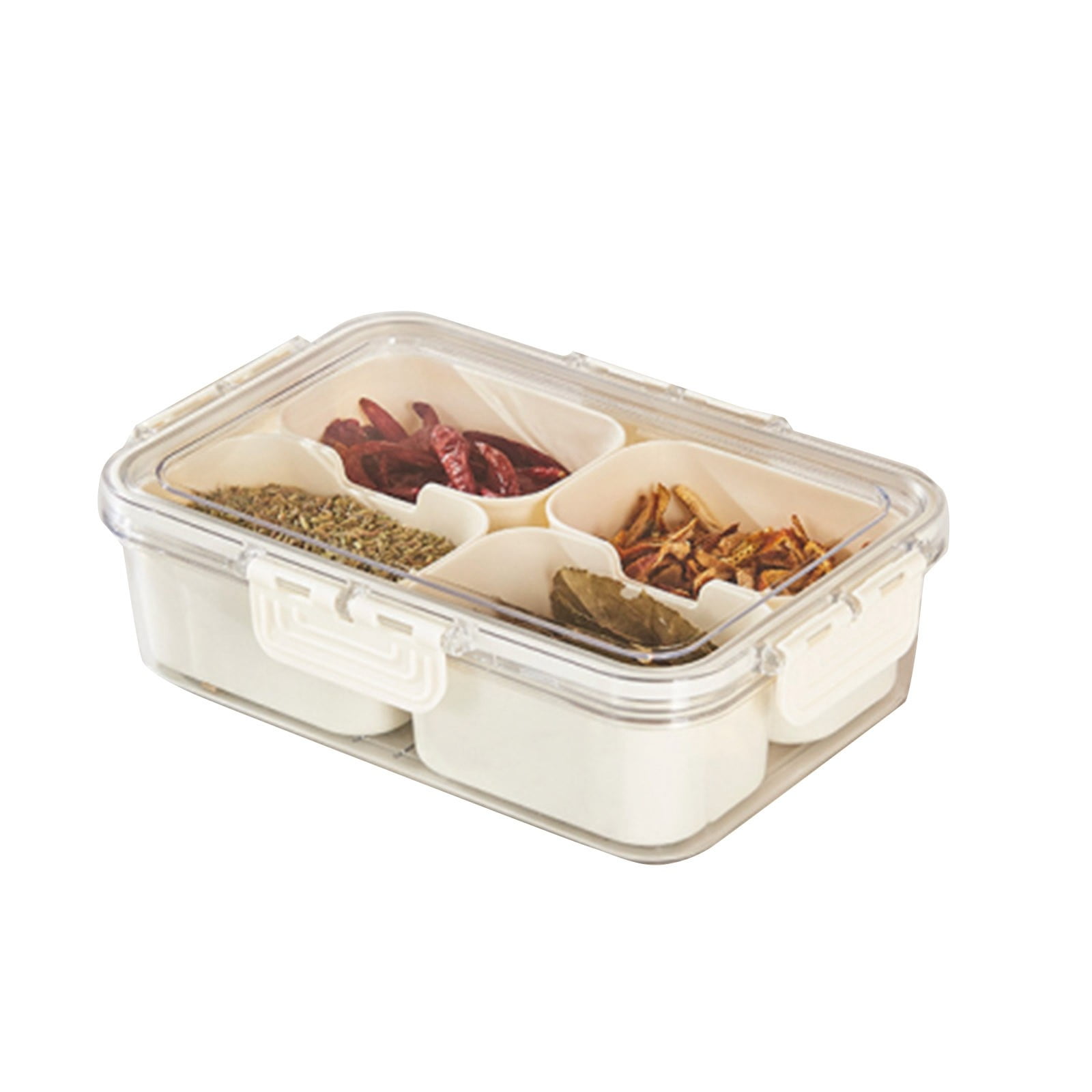 Divided Tray Snack Box Container Clear Storage Box With Lid And ...