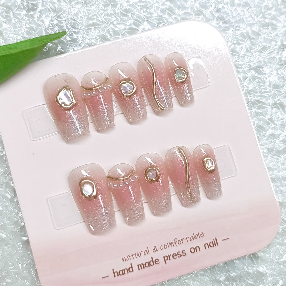 Divided into 10 pieces, hand-worn nail pads, shell pearl magic mirror ...