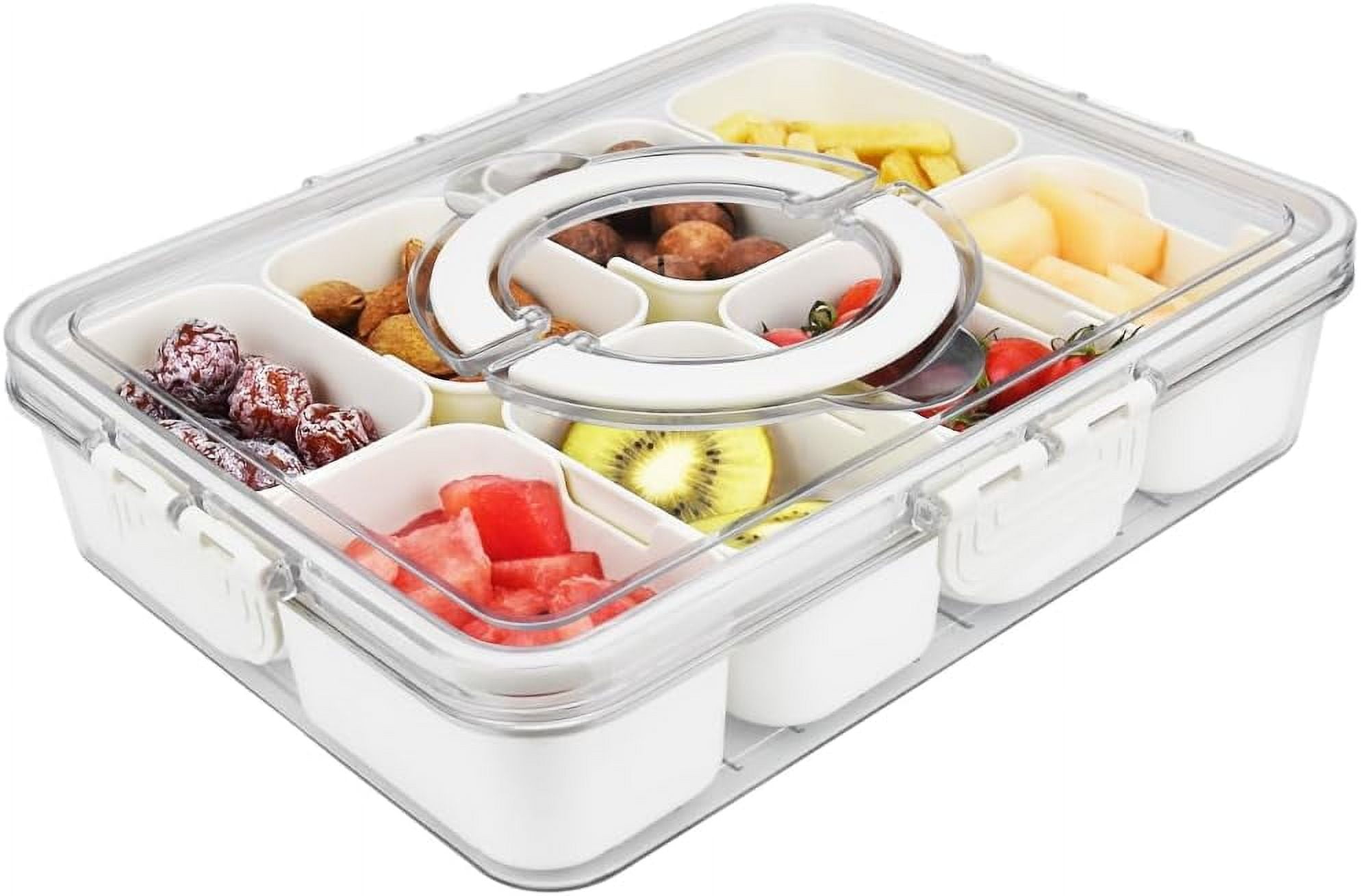 Divided serving tray with lid and handle，snack box container ...