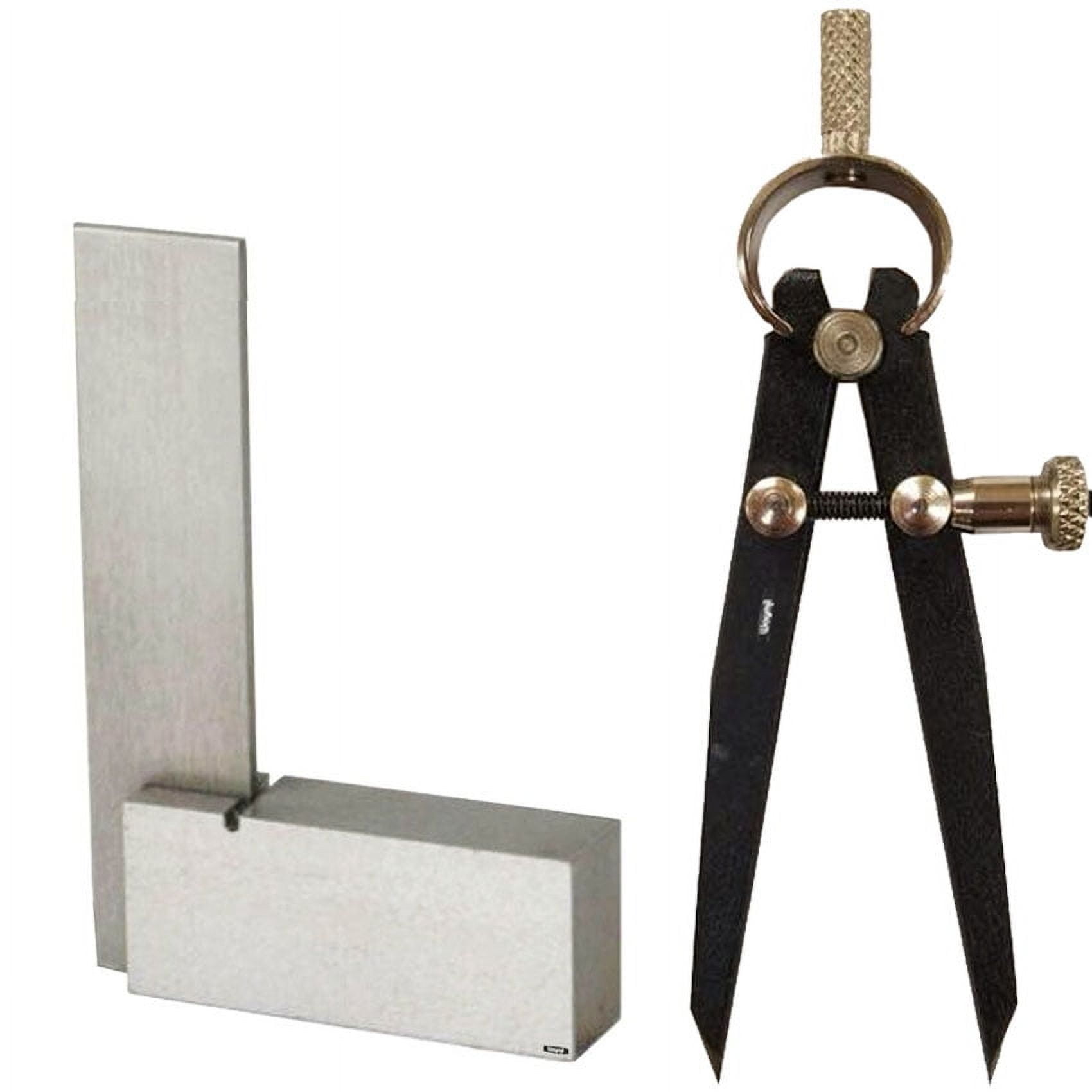 Divider Compass Gauge 3" Adjustable & 3" Square 90º Right Angle Steel ...