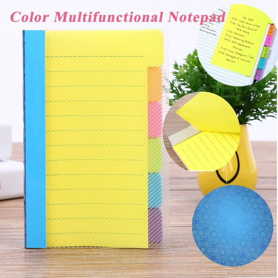 Divider Sticky Notes,Tabbed Self-Stick Lined Note Pad,60 Ruled Notes,4 ...