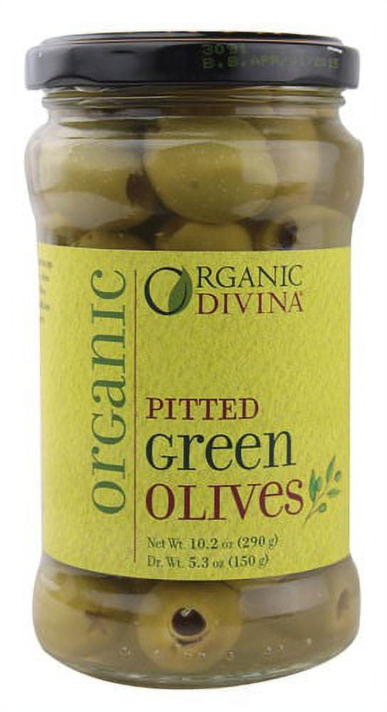 Divina Organic Pitted Green Olives -- 10.2 Ounce - Walmart.com