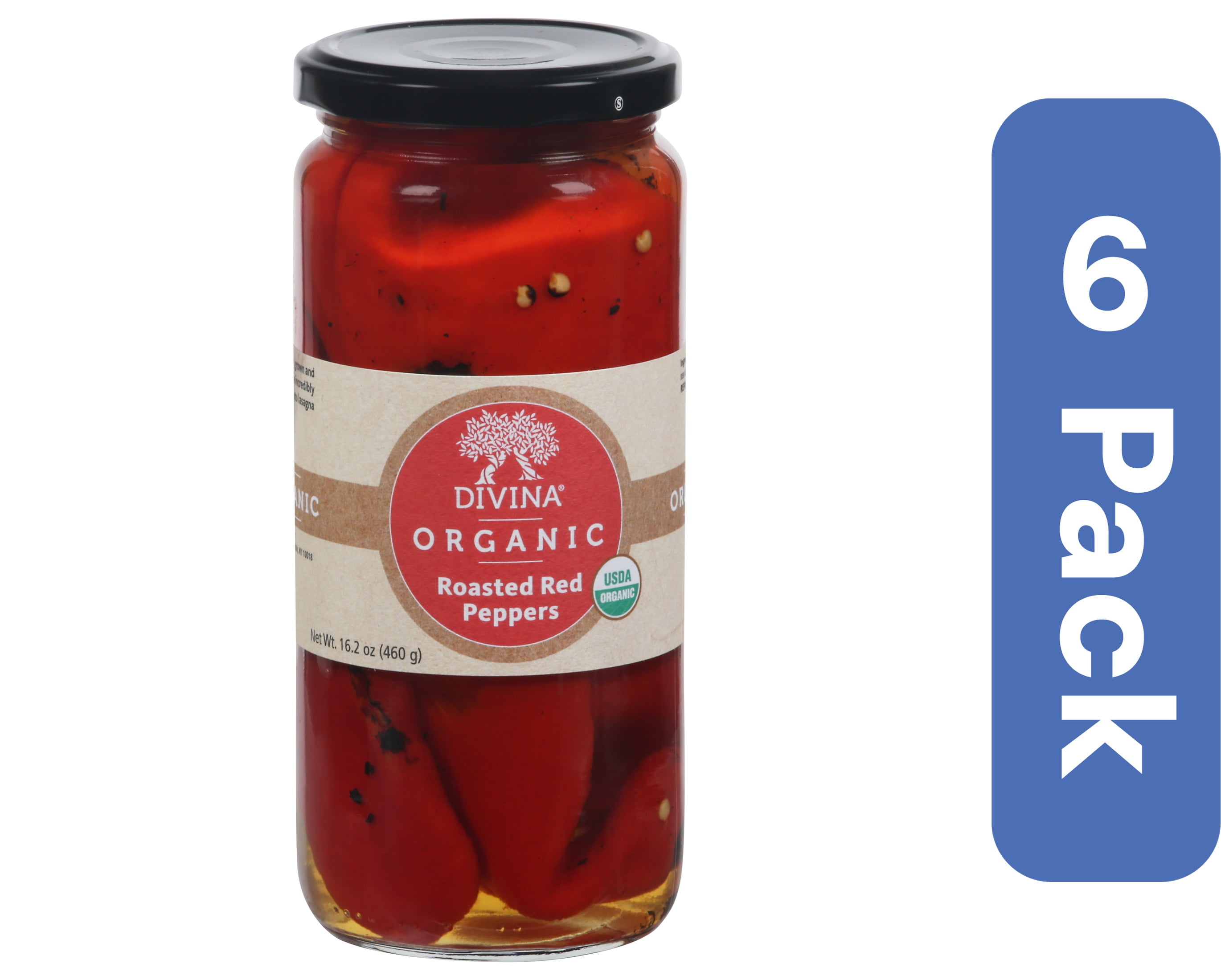 Divina Organic Roasted Sweet Red Peppers 12.3 oz (Pack Of 6) - Walmart.com