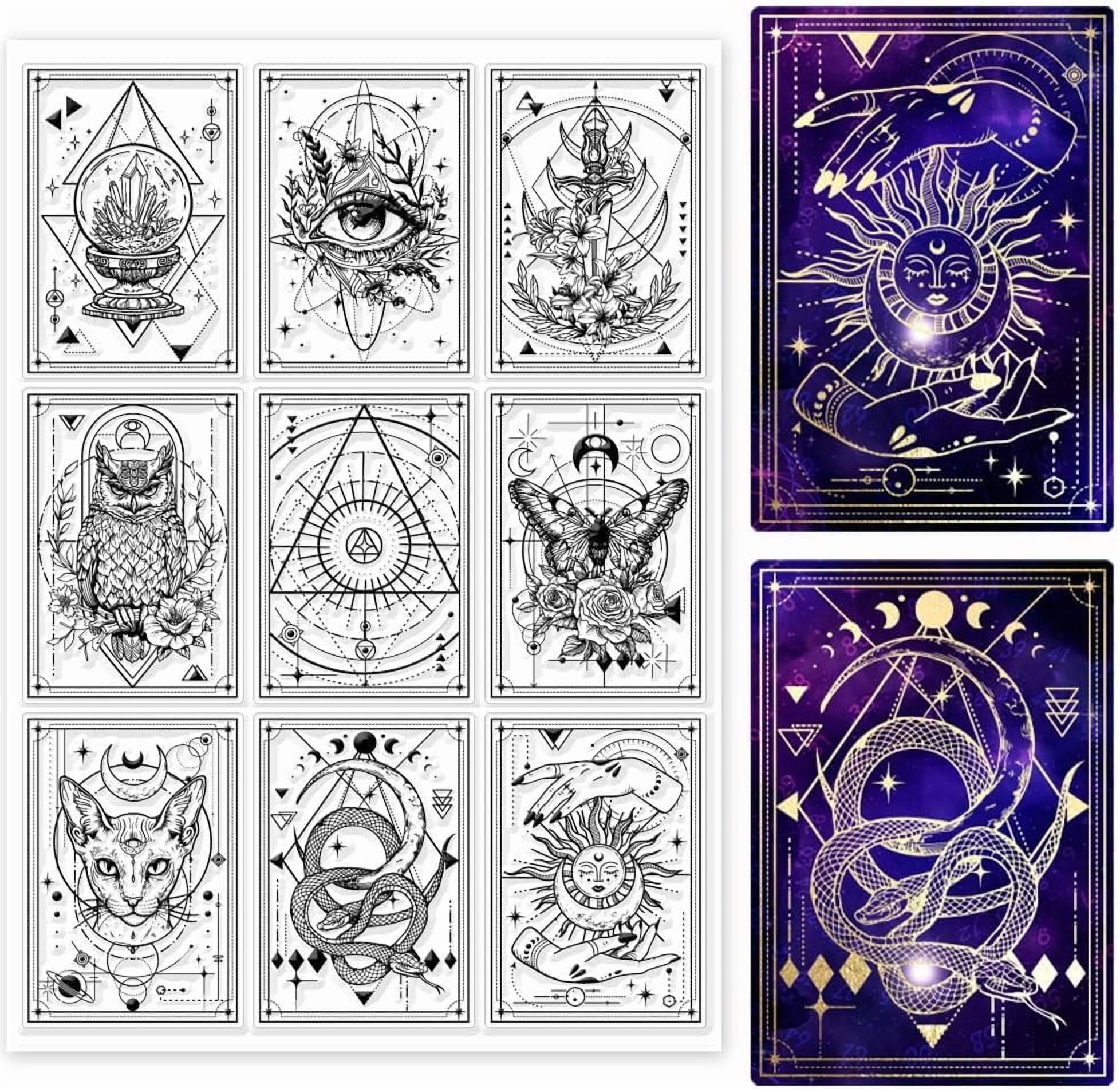 Divination Magic Clear Stamp Vintage Transparent Stamps Tarot Cards ...