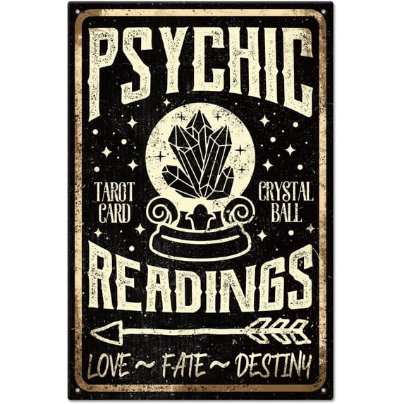 Divination Metal Tin Sign Psychic Sign Psychic Tin Sign 8x12 in ...