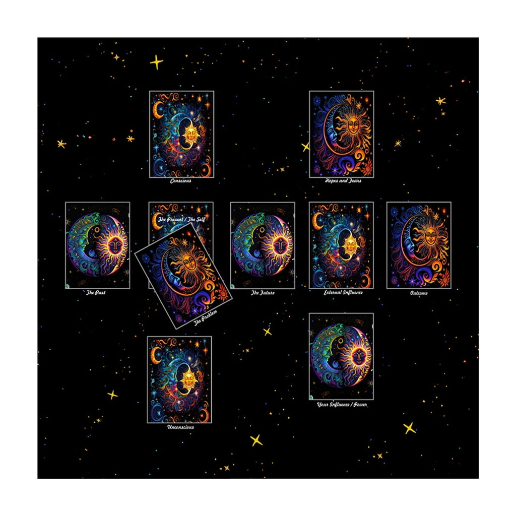 Divinations Tablecloth Card Mat Table Cover Astrological Oracles Pad ...