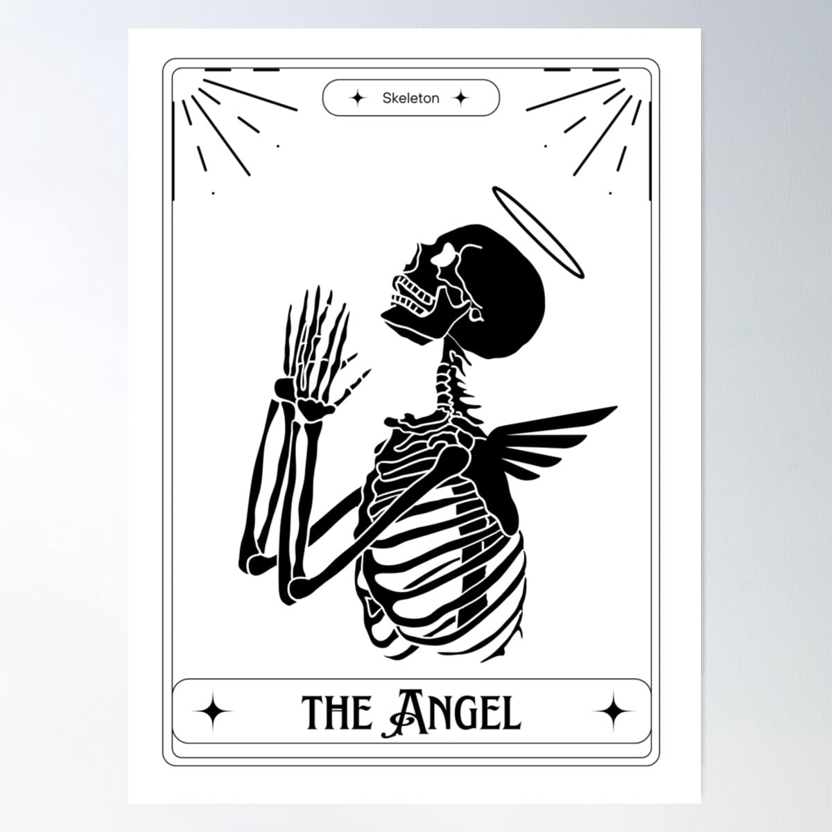 Divine Bones: Skeleton Angel Tarot Poster Wall Art, Modern Wall Decor ...