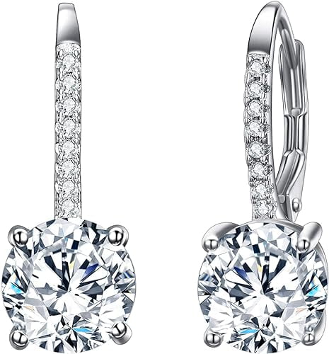 Divine Creation 14K White Gold Plated 1.60 Ct Round Cut White Diamond ...