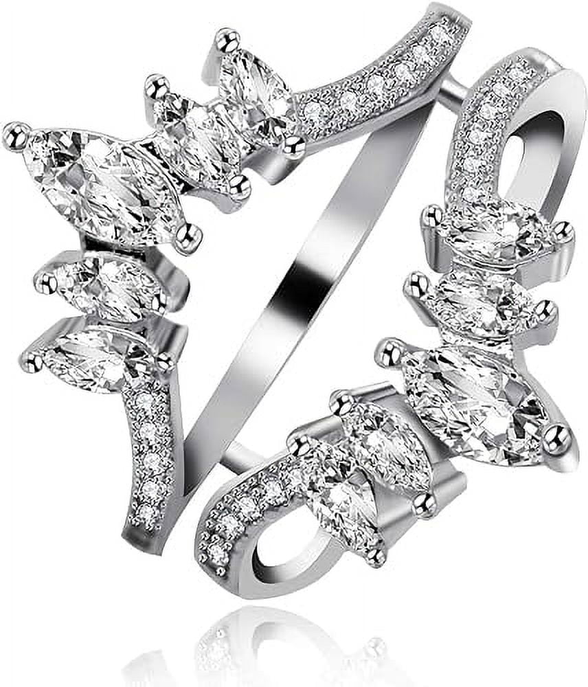 Divine Creation 14K White Gold Plated 2.20 Ct Marquise Cut Diamond ...