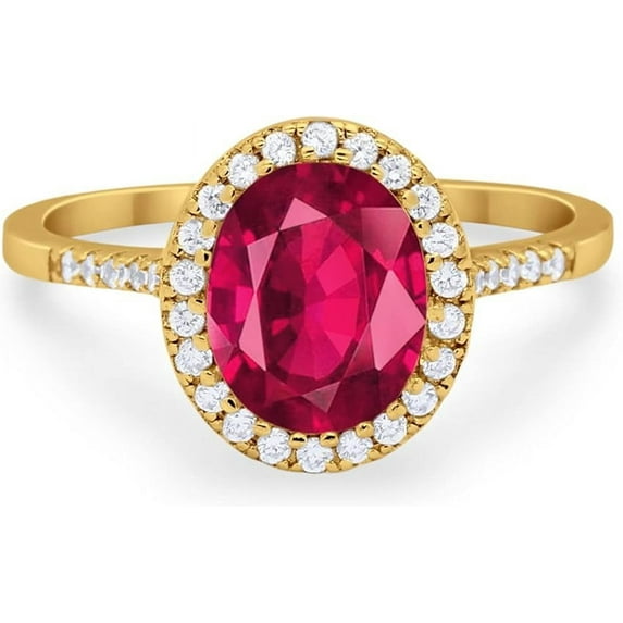 Divine Creation 2.00 Ct Oval Cut Red Ruby Engagement Wedding Christmas ...