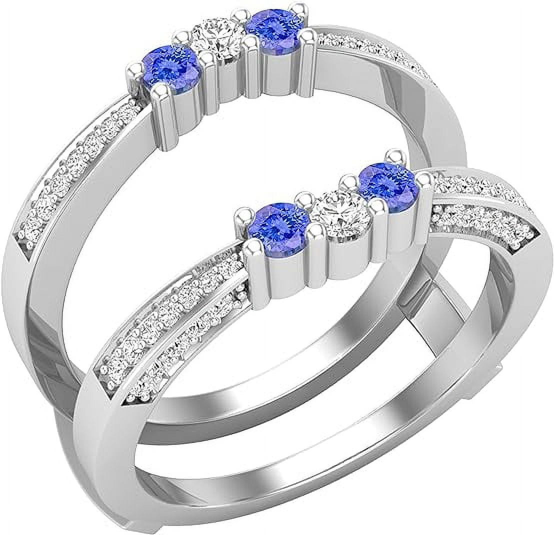 Divine Creation 2.30 Ct Round Cut Blue Tanzanite & Diamond Wrap Guard ...