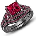 Divine Creation 2.80 Ct Princess Cut Red Ruby Wedding Engagement Thanksgiving Christmas Bridal ...