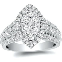 Divine Creation 14K White Gold Plated 1.55 Ct Round Cut White Diamond ...