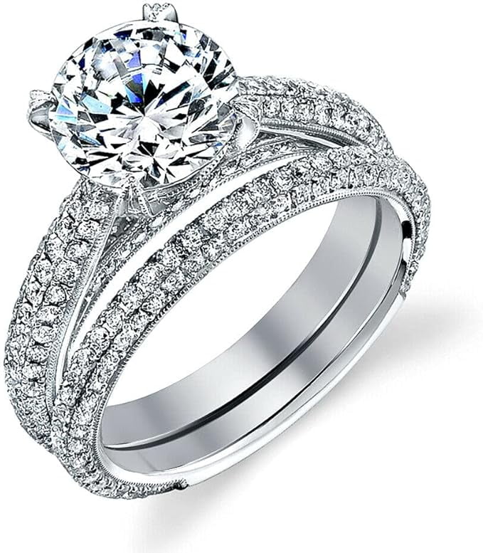 Divine Creation Women's 2.65 Ct Round Cut White Diamond Engagement ...
