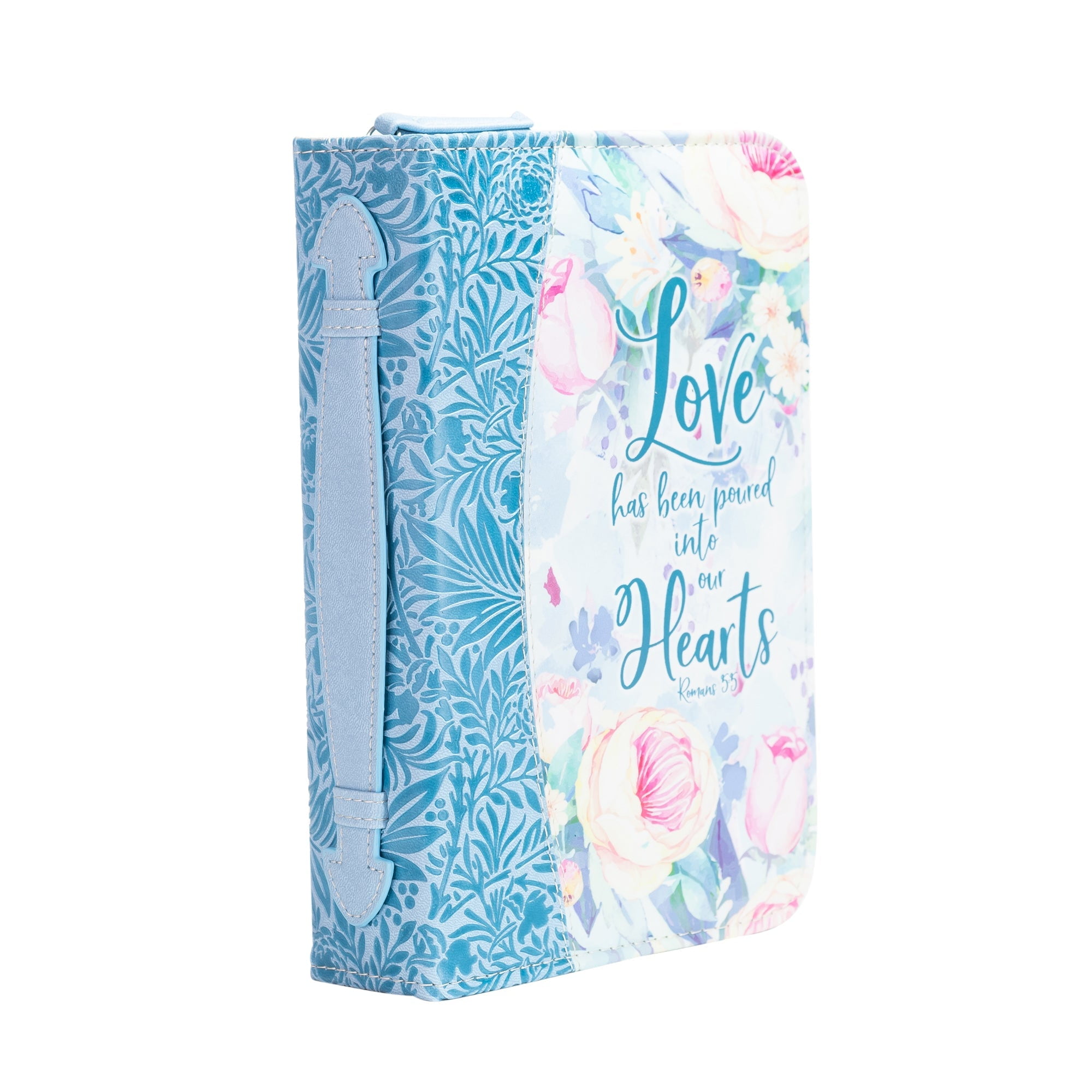 Divine Details: Bible Cover - Blue Floral - Romans 5:5 - Walmart.com