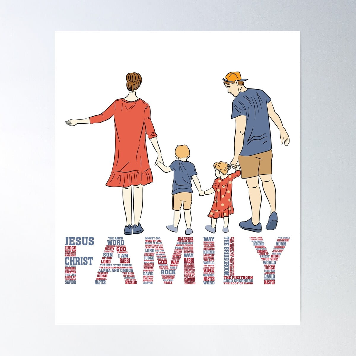 Divine Family Harmony Tee - Jesus Names Poster Wall Art, Modern Wall ...