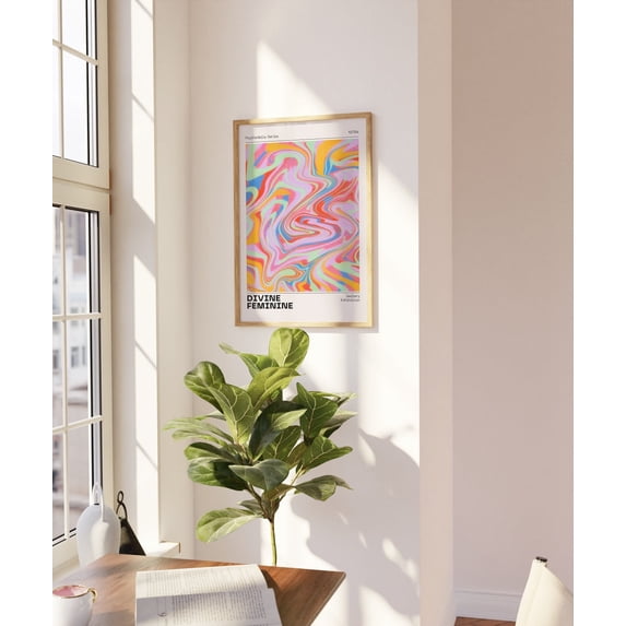 Divine Feminine Gradient Affirmation Wall Art Psychedelic Decor ...