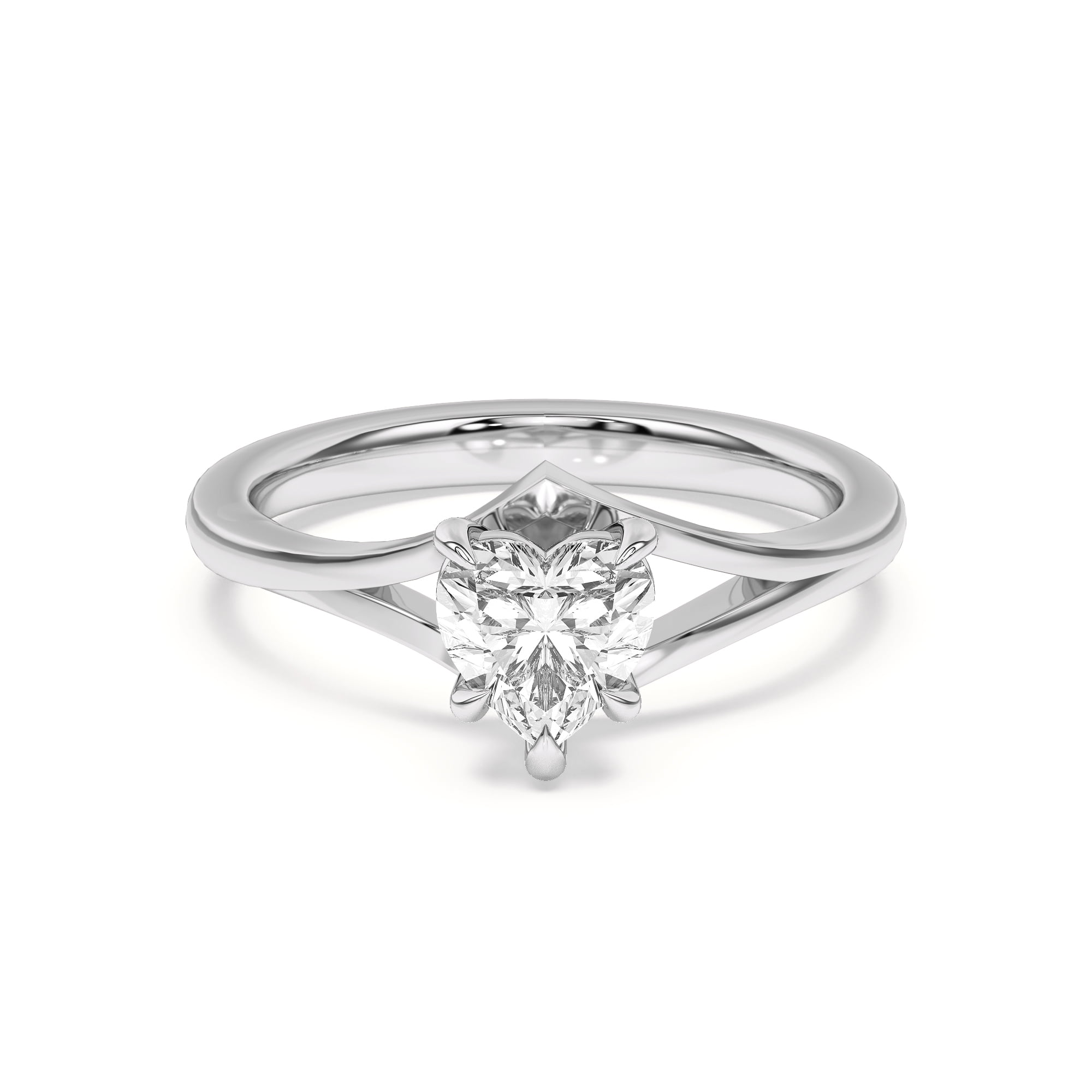 Divine Jewel 1.4 Ct Heart Cut Diamond Engagement Ring for Women - Lab ...
