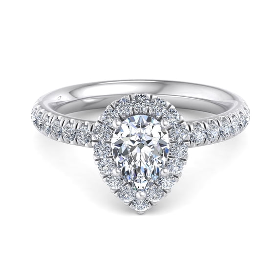 Divine Jewel 1.4 Ct Pear Cut Halo Lab-Created Simulated Diamond Wedding ...