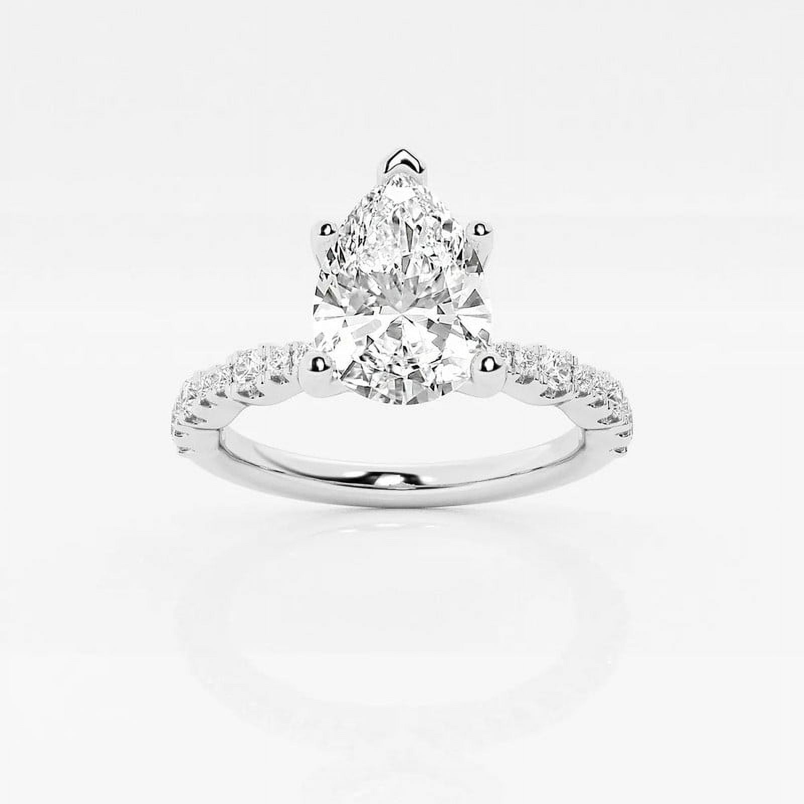 Divine Jewel 1.6 Ct Pear Cut White Diamond Wedding Ring for Her - 14K ...