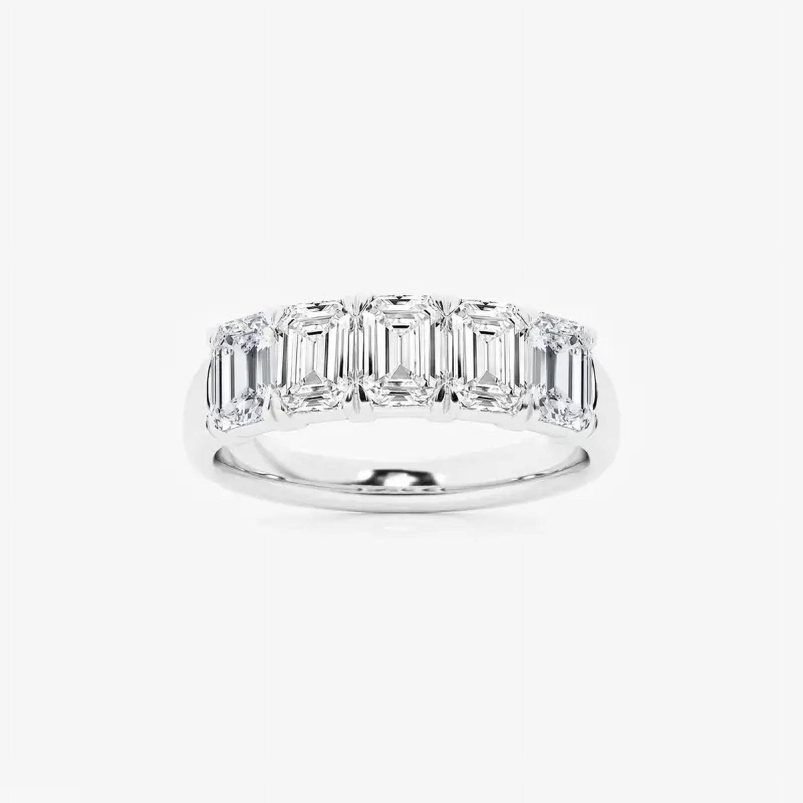 Divine Jewel 14K White Gold Plated Diamond Rings - Emerald Cut ...