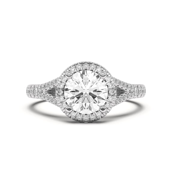 Divine Jewel 14K White Gold Plated Ring - 1.5 Ct Round Cut Lab Created ...