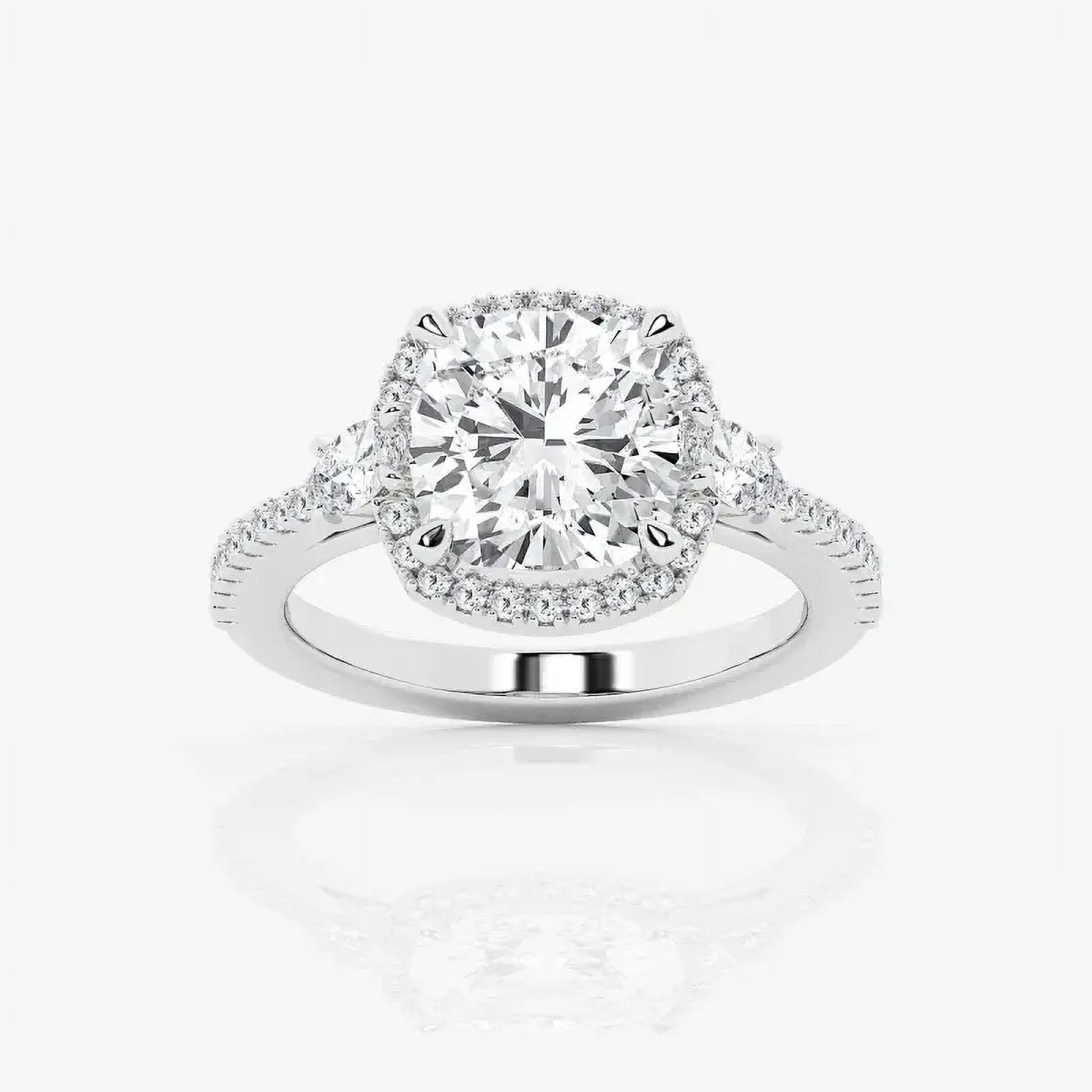 Divine Jewel 14K White Gold Plated Ring - 1.9 Ct Cushion Cut Diamond ...