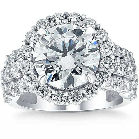 Divine Jewel 14K White Gold Plated Ring - Round Cut Excellent 2.3 Ct ...