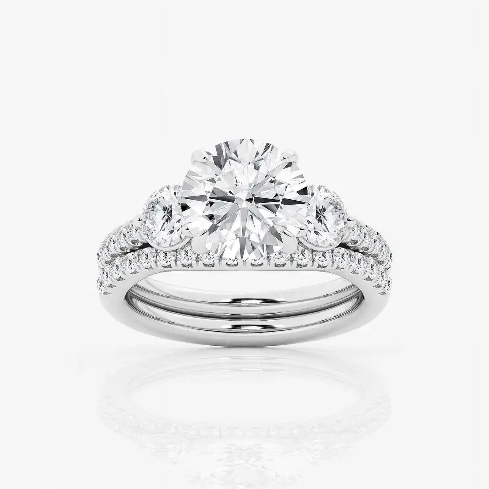 Divine Jewel 14K White Gold Plated Rings - 1.8 Ct Round Cut Lab Created ...