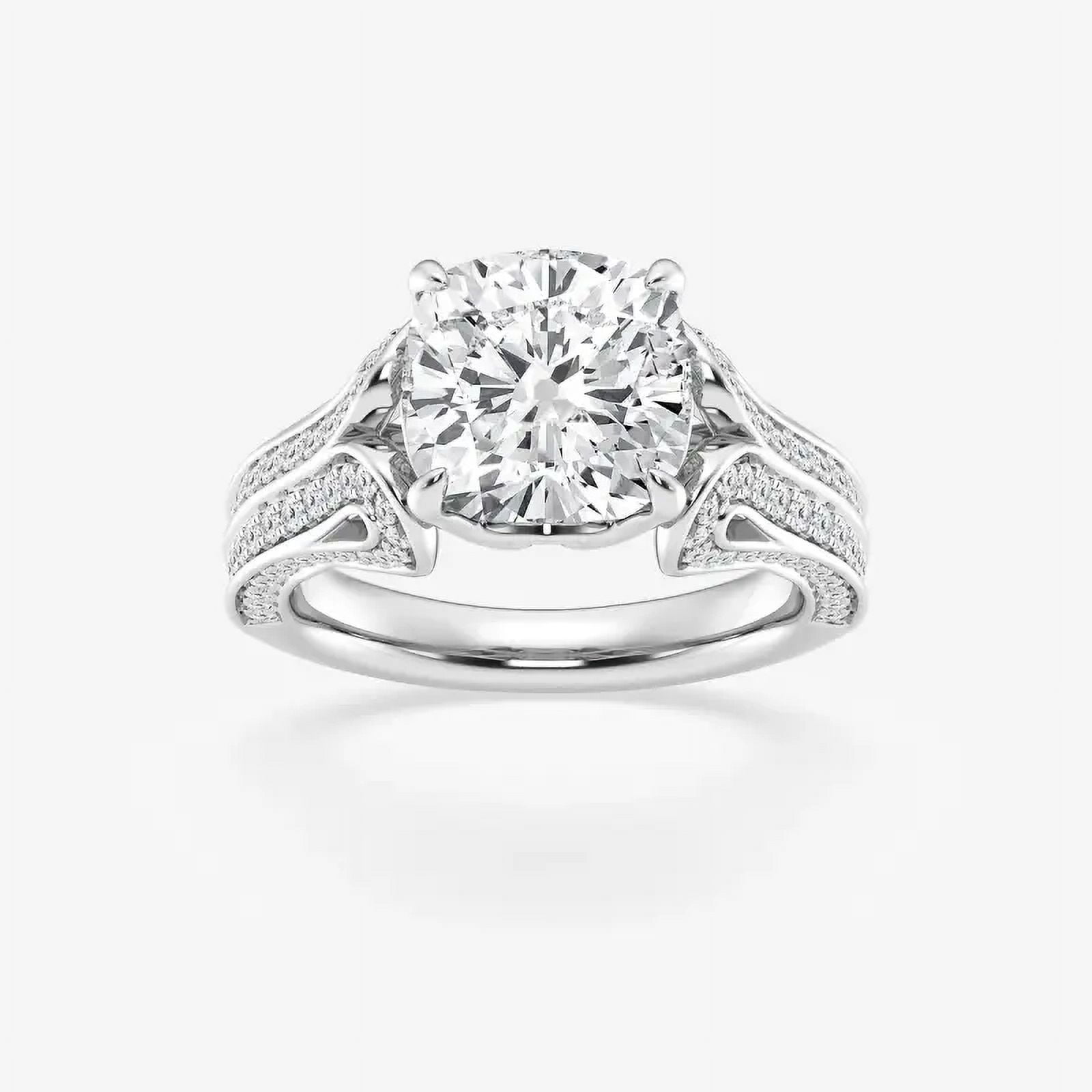 Divine Jewel 14K White Gold Plated Rings - 2 Ct Cushion Cut Lab Created ...