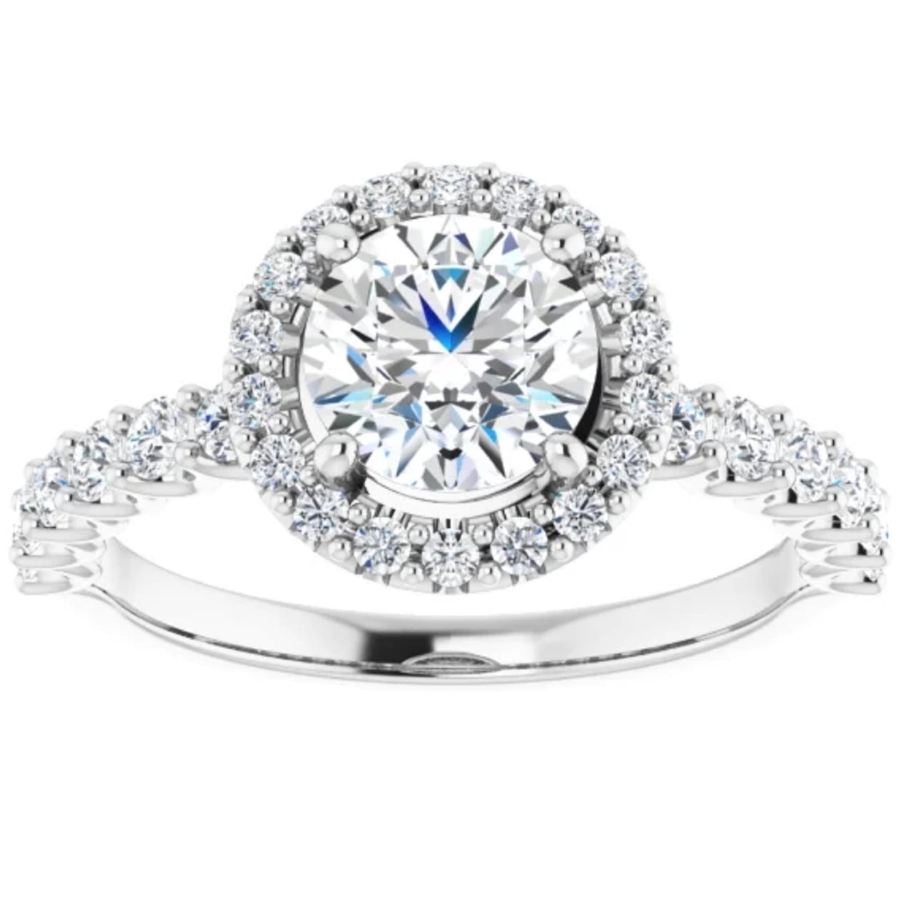 Divine Jewel 14K White Gold Plated Wedding Anniversary Ring - Round ...