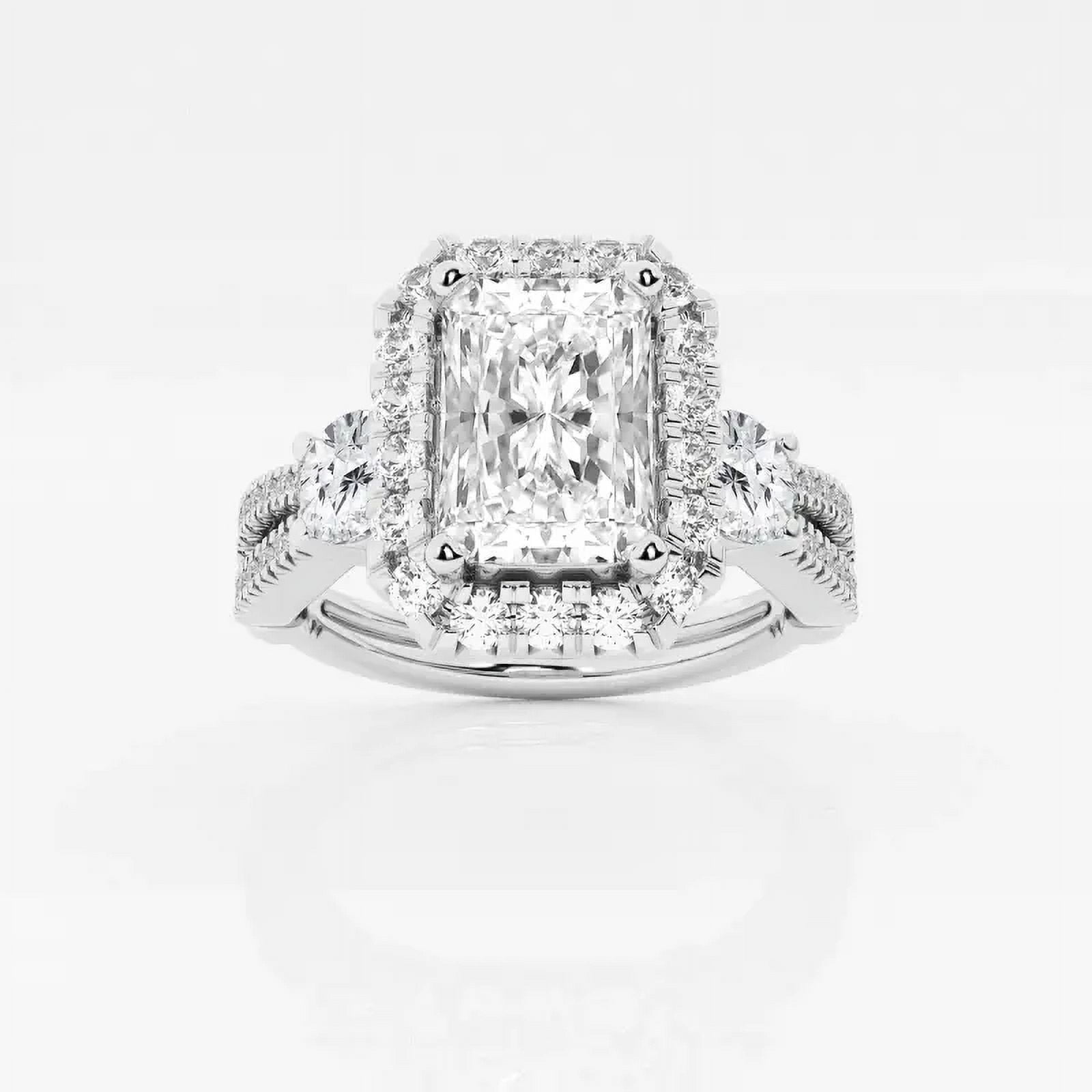 Divine Jewel 2.1 Ct Radiant Cut Diamond Ring - 14K White Gold Plated ...