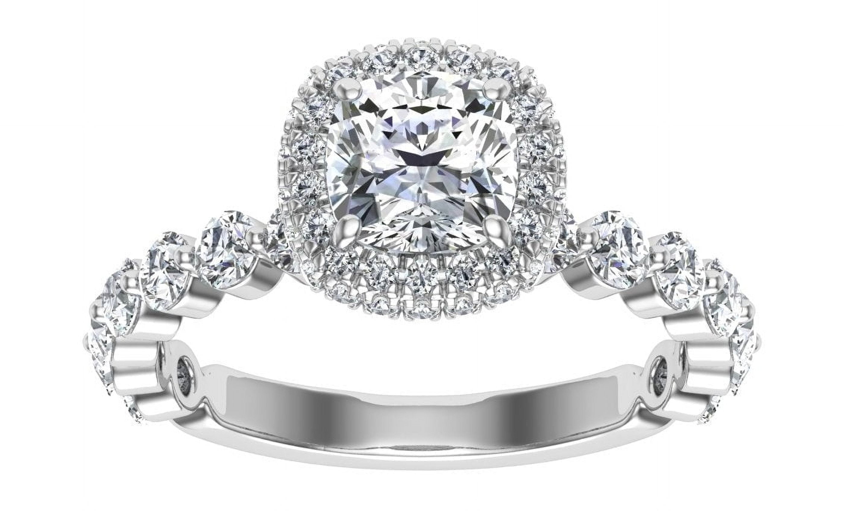 Divine Jewel 2 Ct Cushion Cut Diamond Engagement Ring - 14K White Gold ...